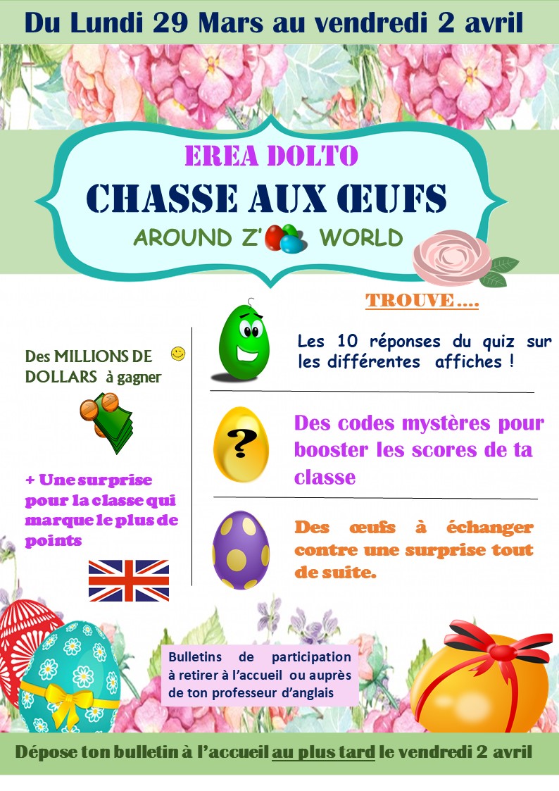 Chasse aux oeufs - E.R.E.A. Françoise Dolto